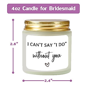 Vellsenne Bridesmaid Proposal Gifts - Lavender Soy Wax Candle - Maid of Honor Proposal Gifts - Will You be My Bridesmaid Gifts for Friends Girls Women Matron of Honor Gifts 4oz