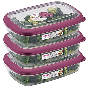 Tribello Plastic Food Storage Containers With Lids - 53 Oz Airtight Container Box For Food Storage, Meal Prep, Freezer, Microwave And Dishwasher Safe, Steam Vent Lids, BPA-Free - 3 Pack