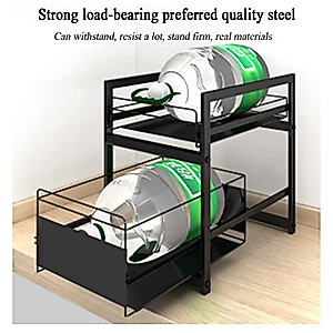 MADELL Sinks Under Sink Organizers,Kitchen Cabinet Organization,Under Cabinet Organizer Baskets Multi-Purpose Under Sink Shelf Organizer for Bathroom/Black