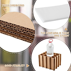 2 Sets Moving Box Glasses Divider Kits for Kitchen Dish Glassware Packing Shipping Storage Include 18 Pcs Corrugate Cell Dividers, 24 Pcs Foam Pouches Fits in 18 x 14 x 12 Inch, Box Not Included