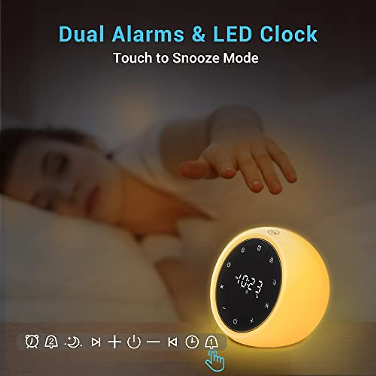 White Noise Machine with 2 Alarm Clock, 20 Soothing Sounds, 7 Color Night Light, Adjustable Volume, 5 Timer and Memory Function, Touch Control Sound Machine for Adults Babies, 2022 New Verion