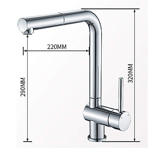 Kitchen faucets with Pull Down Sprayer, 2, Telescopic Universal Rotary hot and Cold, Kitchen Sink, All Copper, Faucet