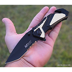 8.25 Inch Mtech Tactical Stainless Steel Open Folding Pocket Knife With Clip Outdoor Survival Hunting Knife for Camping by Survival Steel