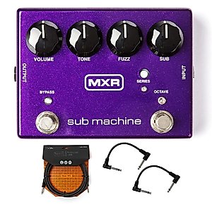 Briskdrop MXR M225 Sub Machine Fuzz Guitar Effects Pedal Bundle with MXR Instrument Cable and 2 Patch Cables M225bundle1 0