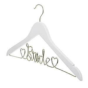 Garneck Bridal Hanger Wedding Hanger Nonslip Hangers Wire Hangers Bride Wedding Hangers Wedding Clothes Hanger Wood, Iron Dress Rack Bridegroom Clothing Bride Hanger for Wedding Dress