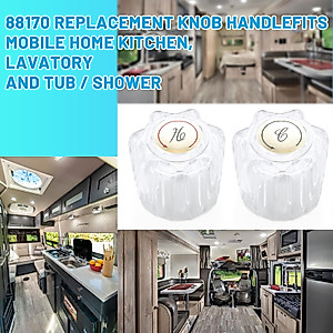 PuritySage Shower Faucet Handle Replacement,Compatible with Delta MP54260,Hot/Cold Shower Knobs with Acrylic Plastic(2-Pack)