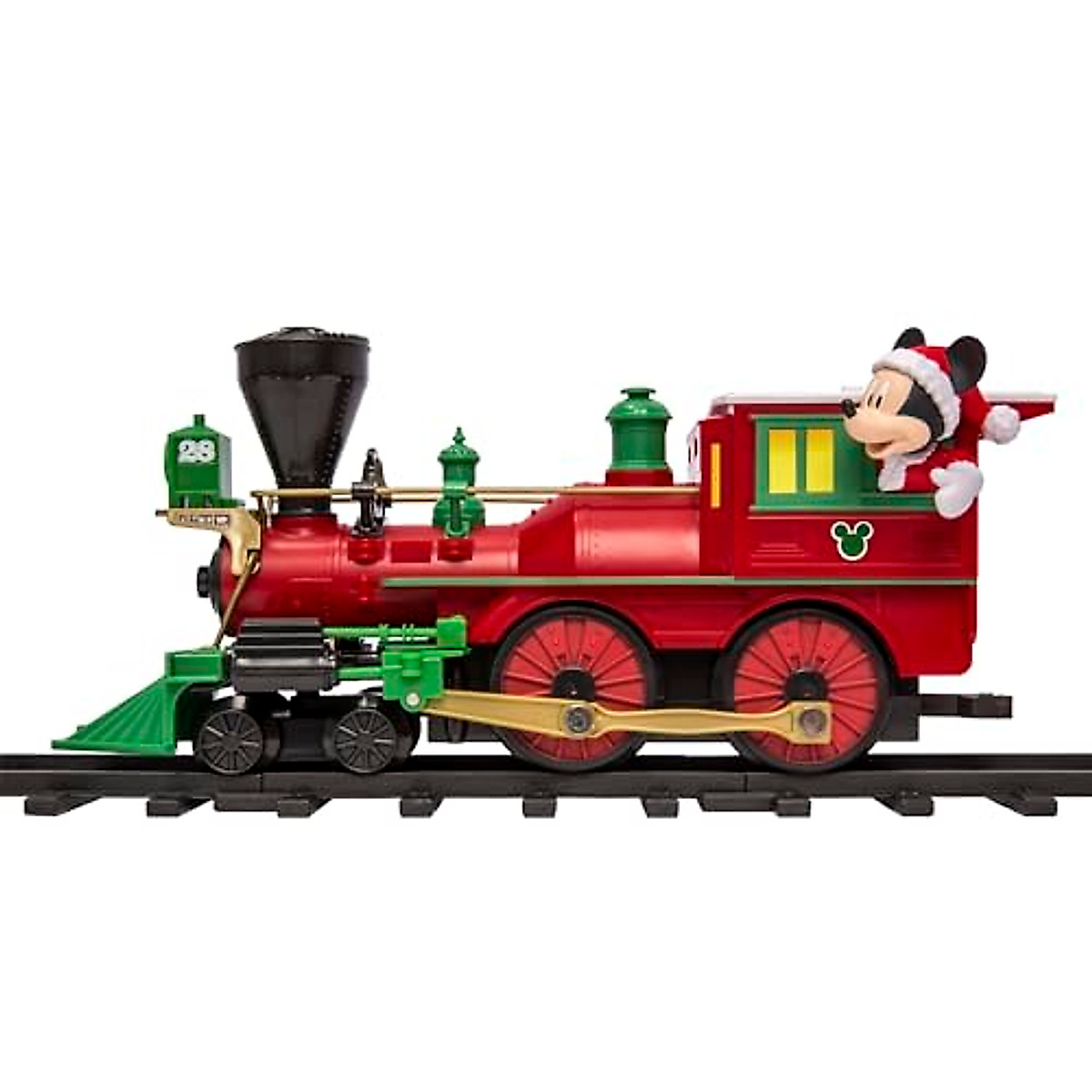 Lionel Battery-Operated Disney Mickey Mouse Express Toy Train Set with Locomotive, Train Cars, Track & Remote with Authentic Train Sounds, & Lights for Kids 4+