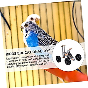 BCOATH Parrot Bicycle Toys for Boys Educational Toys for Bird Toys for Cockatiels Birds Playground for Table Finger Bikes for Parrot Desk Toy Parrot Bike Prop Steel 201 Pet