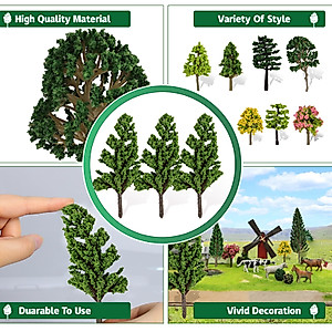 BUWUSMU 70 Pieces Mixed Model Trees - Ranging from 1.2 to 6.3 Inches, Ideal for Train Scenery, Architecture Models, DIY Crafts, Building Models, and Scenery Landscapes, Natural Green Color