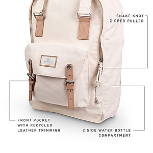 Doughnut Macaroon Organic Cotton Series 18L Travel School Ladies College Girls Lightweight Commuter Casual Daypacks Bag Backpack (Large)