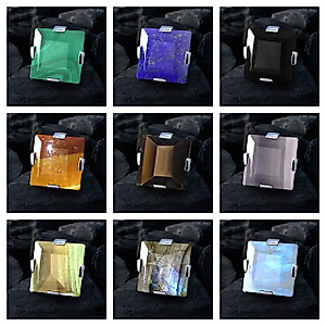 CaratYogi Malachite Emerald Cut Gemstone Ring 925 Sterling Silver Chakra Healing Fashionable and Stylish Handmade Rings for Men and Women Size P