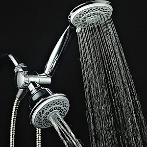 AquaStorm by HotelSpa 30-Setting SpiralFlo 3-Way HIGH PRESSURE Luxury Shower Head/Handheld Showerhead Combo with Water Saving Economy Mode/Chrome