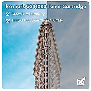 C241XK0 Black Extra High Yield Toner Cartridge 6500 Yield Black Compatible with lexmark C241XK0 Toner Cartridge Compatible with Lexmark C2425 C2535 MC2425 MC2535 MC2640 Printer 6500 Yield Black