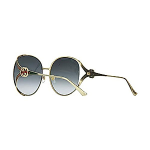 Gucci GG0225S Sunglasses Gold w/Grey Gradient Lens 63mm 001 GG0225/S GG 0225/S GG 0225S