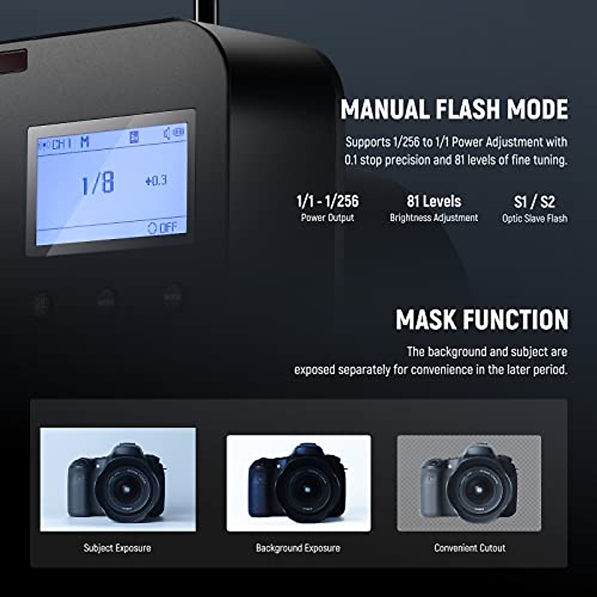 NEEWER Q4 400Ws 2.4G TTL Outdoor Studio Flash Strobe (New Look),1/8000 HSS 2800mAh Battery Powered Photography Monolight Speedlite 30W Modeling Lamp/400 Full Power Flash/0.01-1.2s Recycle/Bowens Mount