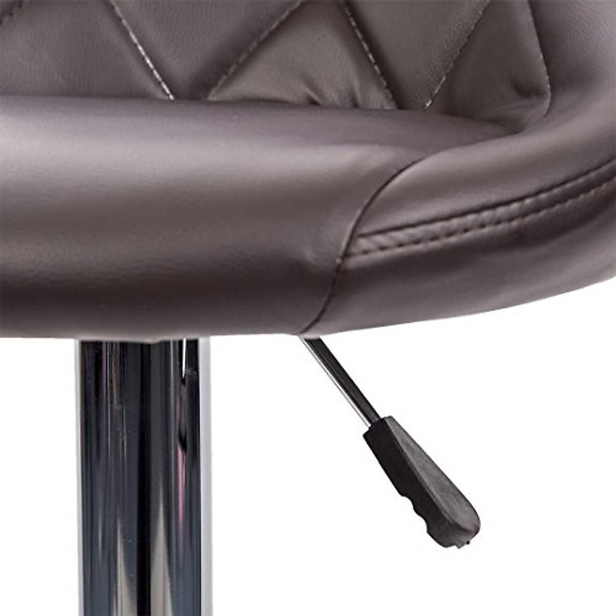 Ergonomic Design Bar stool Adjustable Hydraulic 360 Degree Swivel Stable Steel Frame Hight Density Cushion Seat Kitchen Dining Chair Pub Stool - Set of 2 Brown #1953