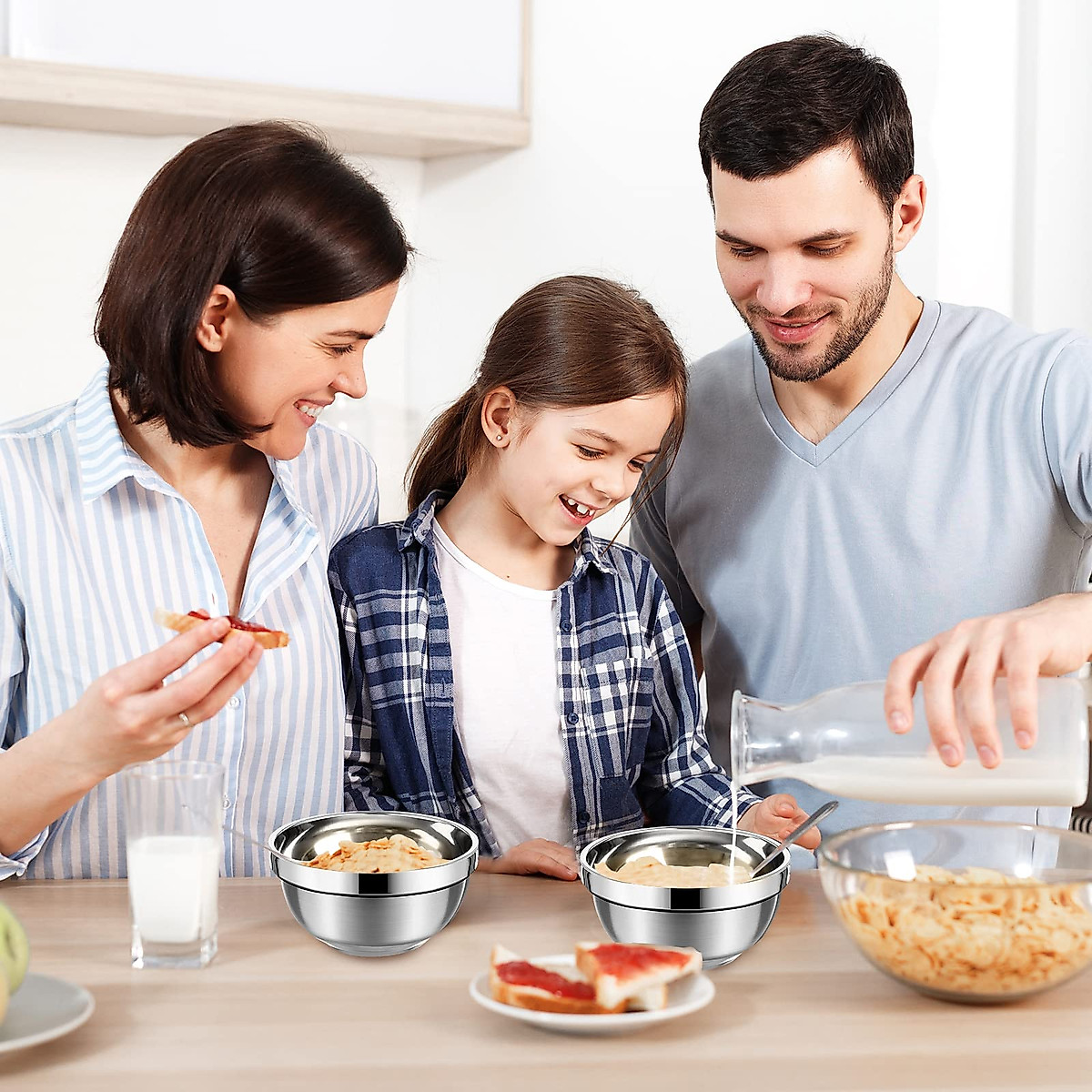 20 Pcs Stainless Steel Bowls Set 17 oz Double Walled Insulated Soup Bowls Snack Metal Bowl for Ice Cream Salad Noodles Sauces Serving, Easy to Clean, 5.1 x 2.6 Inch