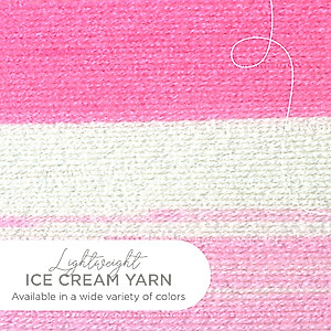 (3 Pack) Lion Brand Yarn ice Cream Baby Yarn, Strawberry