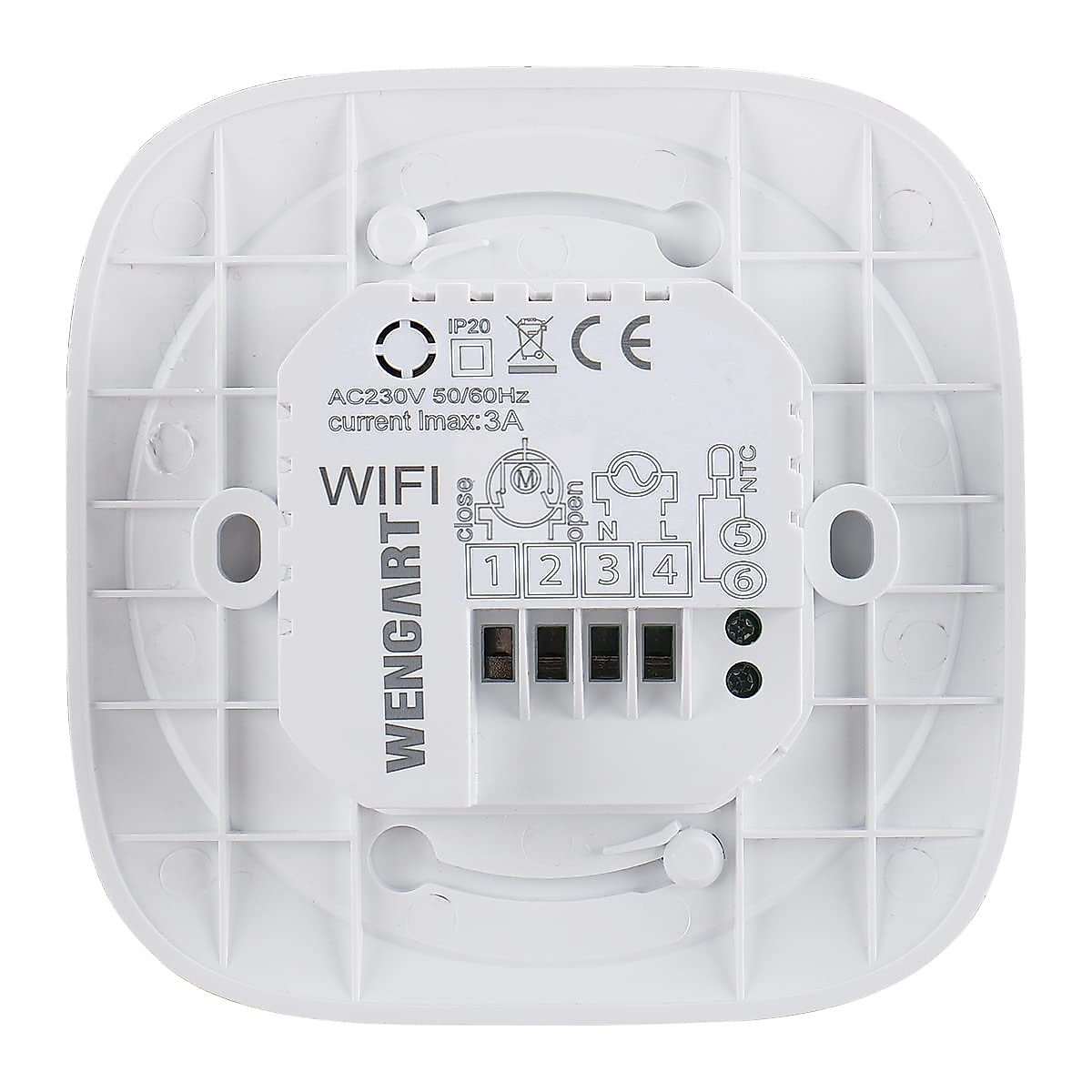 Wengart WiFi Smart Thermostat WG316,Heat Only AC90-240V Max3A 2.4GHz Wi-Fi APP TUYA for Radiant Floor Heating,Compatible with Alexa Echo/Google Home