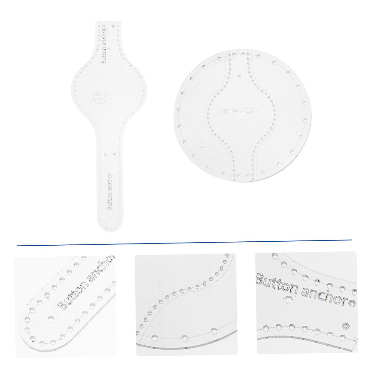 TEHAUX 2pcs Leather Pattern Template Transparent Wallet Stencil DIY Purse Tool Wallet Leather Pattern Stencil Leather Patterns Templates DIY Material Coin Purse Acrylic Handmade Supplies