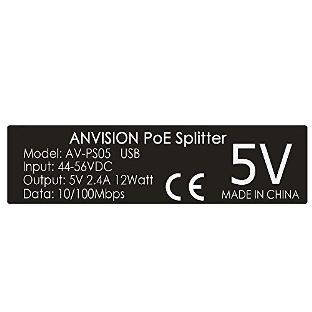 ANVISION Active 48V to 5V 2.4A PoE Splitter Adapter with Micro USB Plug, IEEE 802.3af Compliant, for Tablets, Dropcam or Raspberry Pi, IPC, IP Camera and More