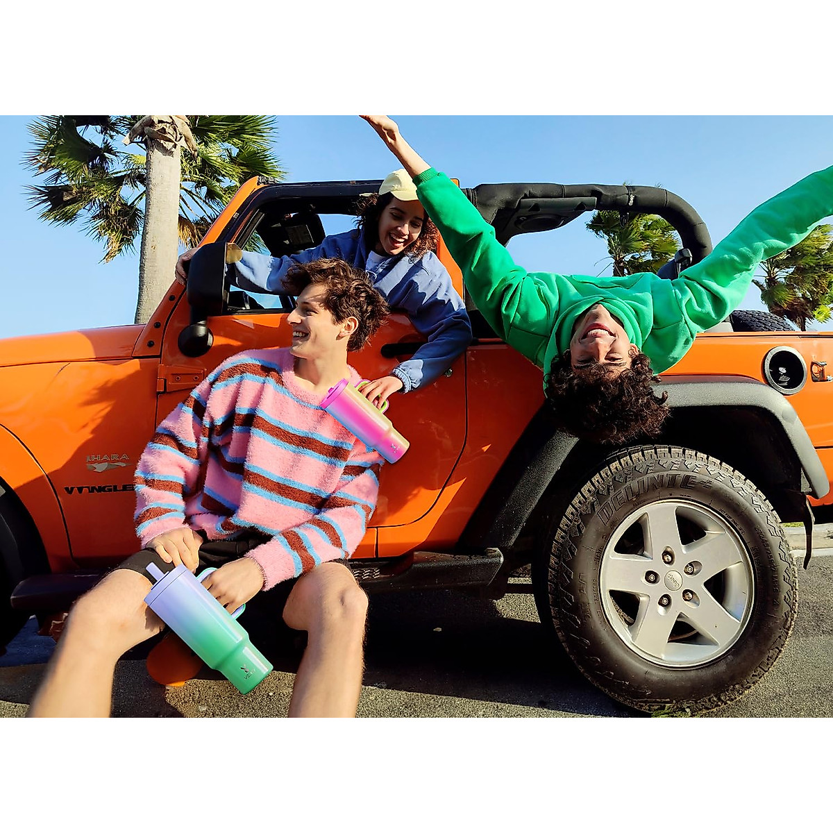 Meoky 40 oz Tumbler with Handle and Flip Straw, 100% Leakproof Tumbler with Lid and Straw, Stainless Steel Insulated Cup, Cupholder Friendly, Keeps Cold for 34 Hours (Fairyland)