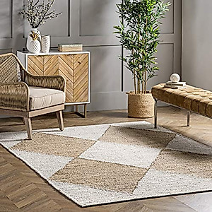 NuLOOM Pandora Diamond Jute Area Rug, 8' x 10', Ivory