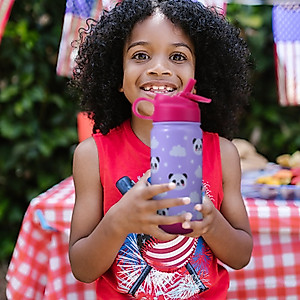 FROSCOLD Kids Water Bottle with Leakproof Dust Free Straw Lid, 14oz Water Bottles Kids with Boot, Double Wall Stainless Steel Vacuum Insulated Kid Water Bottle for School Boys Girls Toddler (Fish)