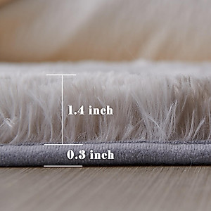 Floralux 5x7 Rugs Light Gray Tie-dyed, Shag Area Rugs 5x7 for Bedroom, Fluffy Carpets Rugs for Living Room, (5x7 Ft., Tie-dyed Light Gray)