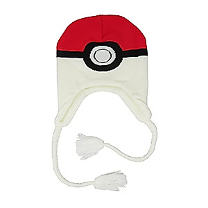 Bioworld Pokemon Pokeball Iconic Game Symbol Laplander Cosplay Youth Beanie Cap White