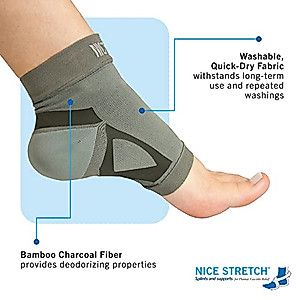 Brownmed - Nice Stretch Plantar Fasciitis Sleeve - Foot Compression Sleeve for Plantar Fasciitis & Achilles Tendonitis - Foot & Ankle Compression Brace for Arch Support - Small/Medium