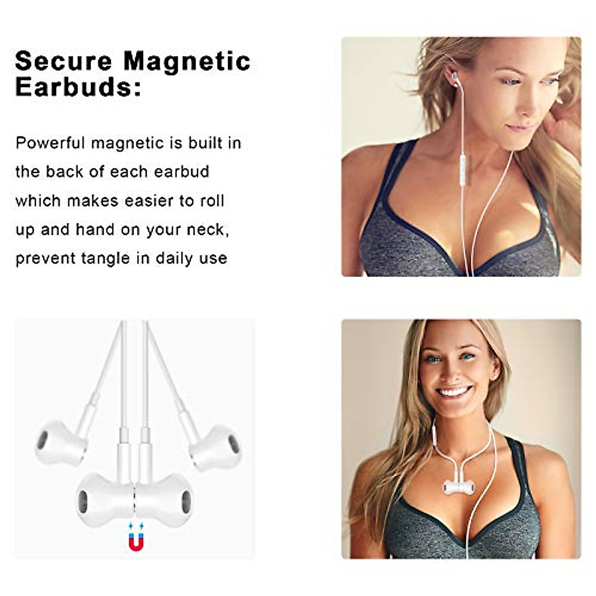 USB C Headphones, Type C Earphones for Samsung S21 S22 S23 Ultra 5G USB C Earbuds Magnetic HiFi Stereo Digital DAC Earphone Mic Wired Headphone for Android Smartphone Galaxy S20 FE Note 20 Pixel 7 Pro