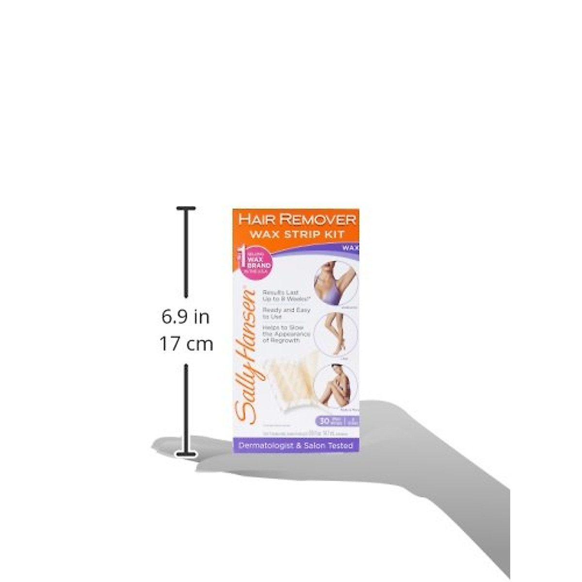 Sally Hansen Hair Remover Kit, 1 Count, Quick and Easy Wax Strip Kit (Packaging May Vary)