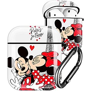 Jowhep for AirPods 1/2 Case Cartoon Cute Anime Design IMD Cover Fashion Funny Fun Character Cool Kawaii Unique Cases for Apple AirPod Air Pods Men Boys Girls Kids Teen Minni Mick