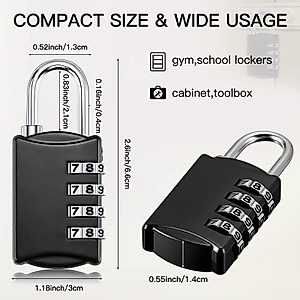40 Pieces 4 Digit Combination Locks Combination Padlock Luggage Number Locks Outdoor Waterproof Resettable Padlock for Traveling School Gym Door Locker Suitcases Employee Hasp Storage