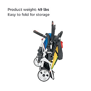 Familidoo H4E Quad Stroller with Double Canopy Rain Cover, 4 Seat Baby Stroller with All Reclining Seats - 4 Seater Stroller with 5-Point Harness - Backseat footrest Extension for 0 to 36 Months