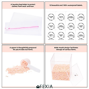 FEXIA 2 Pack Laundry Pods Containers for Laundry Room Organization and Storage Large Acrylic Containers with Lids and Labels for Laundry Detergent Laundry Pods