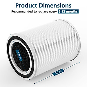 TPAP001 H13 True HEPA Replacement Filter, Only Compatible with TOPPIN TPAP001 Comfy Air C2 Air Purifier, 4-in-1 HEPA Air Filter, Part # TPFF001【Not Fit Kokofit KJ510B & TPAP002 TPAP004 TPAP005】