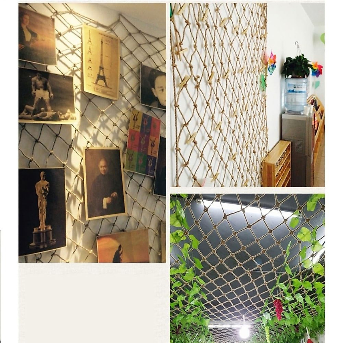 Cargo Net Rope Ladder Hemp Net, Child Safety Net, Anti-Fall Stair Nets, Fence Nets, Ceiling Decorative Nets, Hammocks,Mesh Hemp Rope Net Support Customization Safety Rope Net for Kids