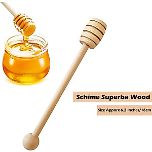 2 Piece Wooden Honey Dipper Mixing Stirrer Honey Drizzler Stick Smooth Honey Drizzle Mixing Wooden Wand Spoon (6.2 inches)