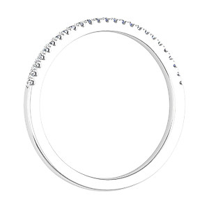 FINEROCK 1/10 Carat (ctw) 14K White Gold Ladies Diamond Stackable Anniversary Ring (Ring Size 7.75) (I1-I2 Clarity)