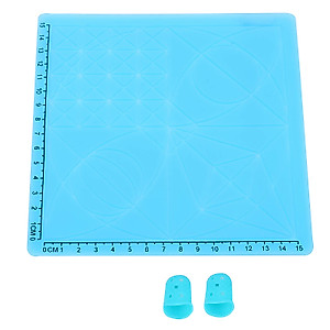 YILUFA 3D Printing Pen Silicone Pad Blue Copy Board Soft Mat Drawing Tool with Finger Caps,Material Silicone,Blue 170mm / 6.7in,