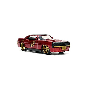 DC Comics 1:32 1969 Chevy Camaro Die-cast Car w/ 1.65" Robin Figure, Toys for Kids and Adults