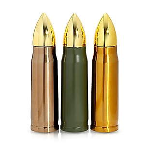 MIKOLY Stainless Steel Bullet Mug Tumbler Thermos - Water Bottle - Double Walled Vacuum Insulated Flask - Outdoor Travel Cup & Mug - Leak Proof & Lightweight, 17oz, 500 ml (Copper) Christmas gift