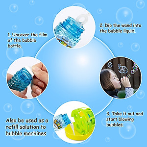 INSCRAFT 30 PCS Bubble Bottles with Wands Assortment for Kids, 2oz Bubbles Solution Each, Outdoor & Indoor Summer Toy, Weddings, Party Favors, Birthday, Refill for Bubbles Machine Blower