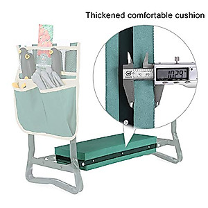 SONGMICS Garden Kneeler and Seat, Gardening Gifts for Women Men, Folding Gardening Stool, with Soft Thick Kneeling Pad, Dark Green UGGK50L