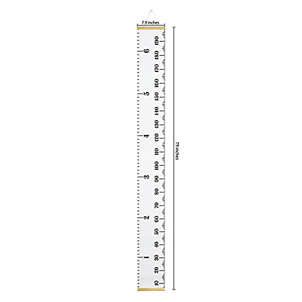 PandaEar Baby Height Growth Chart Ruler| Kids Boys Girls | Removable Wall Decor Measurement 79" x 7.9" (White)
