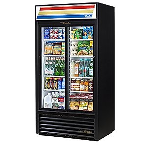 True GDM-33-HC-LD Sliding Glass Door Merchandiser Refrigerator with Hydrocarbon Refrigerant and LED Lighting, Holds 33 Degree F to 38 Degree F, 78.625" Height, 29.875" Width, 30" Length