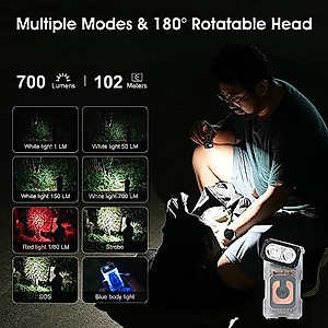 WUBEN X3 EDC Keychain Flashlight with Charging Base 180 Degree Rotating Head Mini Rechargeable Flashlight Ip65 Waterproof Magnet Pocket Flashlight 10 Mode Type-C Lanyard for Camping, Outdoor, Gift