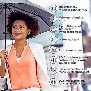 Motorola VerveBuds 800 True Wireless in-Ear Headphones - IPX4 Cordless Earbuds with Dual Noise-Cancelling Mic, Charging Case - Bluetooth 5.0 Headset Earpiece - 6H Playtime, Voice Assistant Compatible